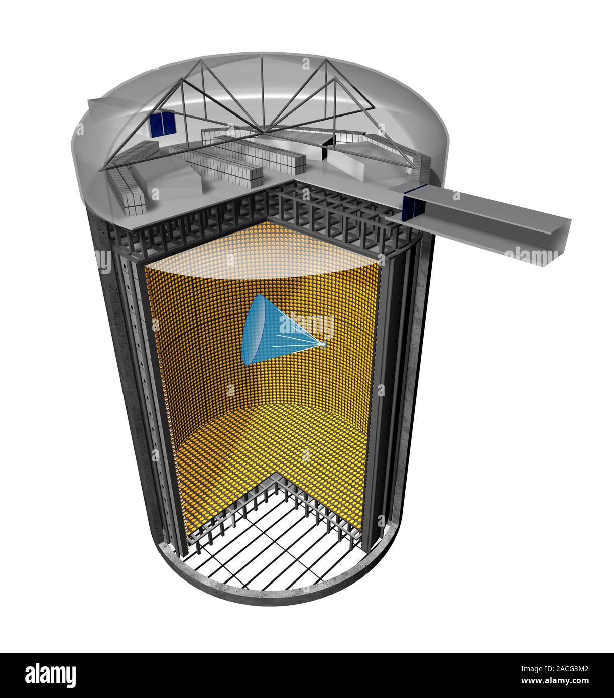 Super-Kamiokande proton detector, computer artwork. Super-Kamiokande ...