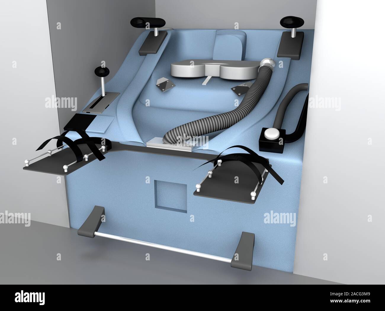 International Space Station toilet, computer artwork. This toilet uses ...