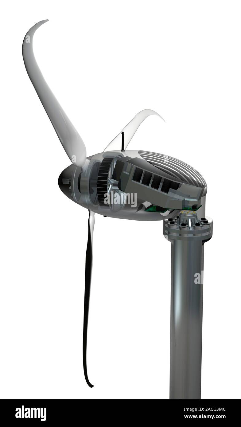 Wind turbine, cutaway computer artwork Stock Photo - Alamy