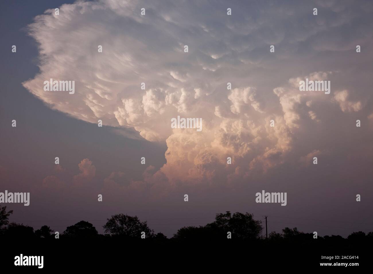 Massive supercell thunderstorm over fields. A supercell thunderstorm is ...