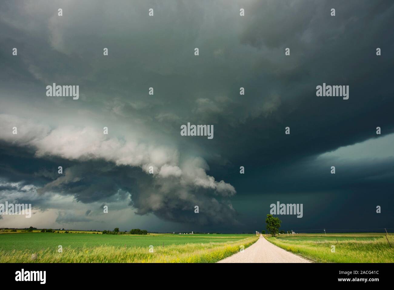 Supercell thunderstorm over fields. A supercell thunderstorm is a ...