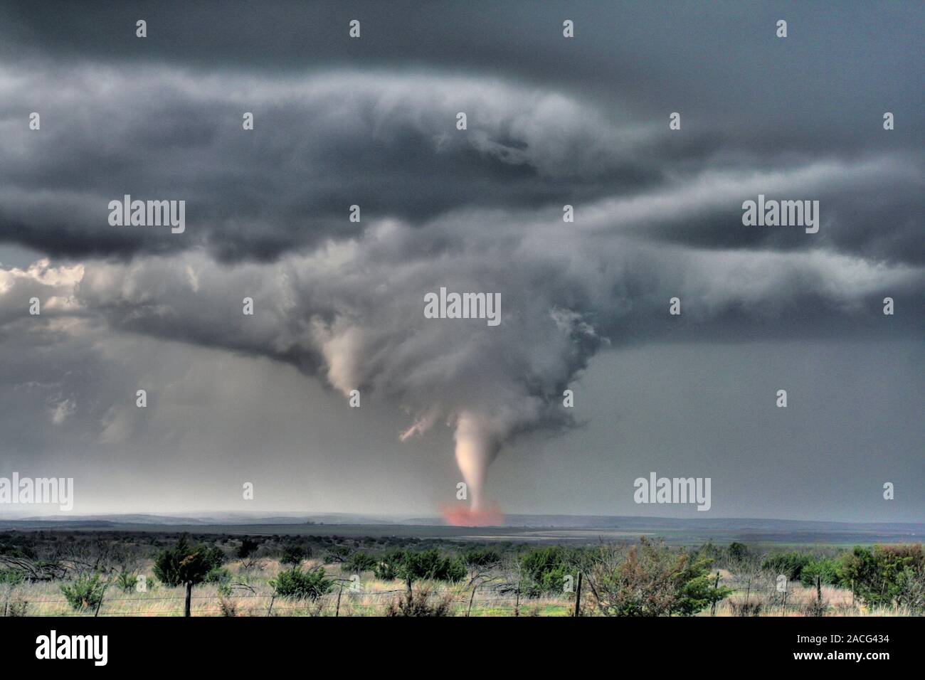 Tornado over fields. This tornado was on the ground for over 30 minutes ...