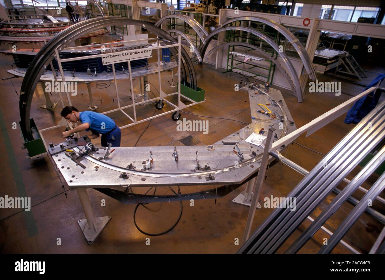 Passenger aircraft construction. Here the lateral frames (which are ...