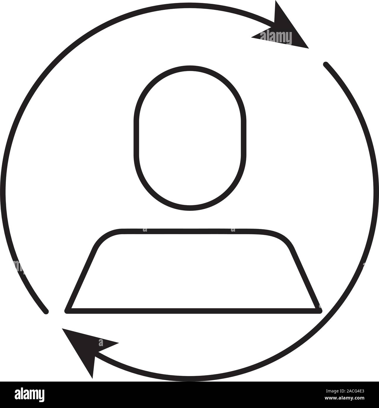 avatar businessman silhouette with arrows around Stock Vector Image ...