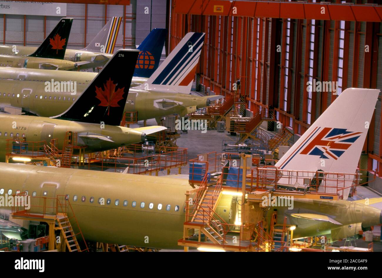 Passenger aircraft construction. Final stage of a passenger aircraft ...