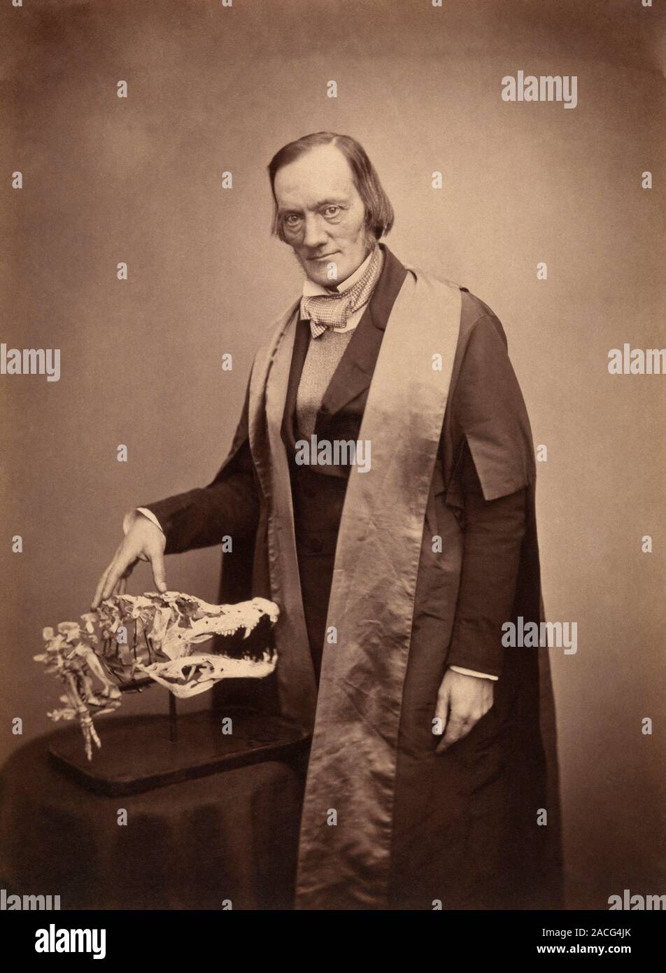 Richard Owen (1804-1892), English biologist. Owen was born at Lancaster ...