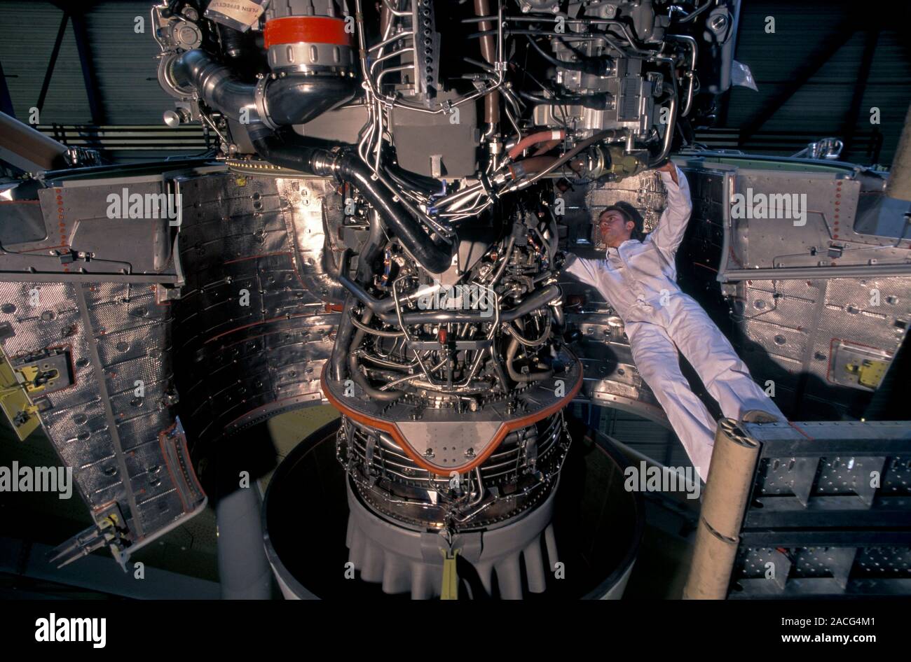 Passenger aircraft construction. Turbo jet engine of an Airbus ...