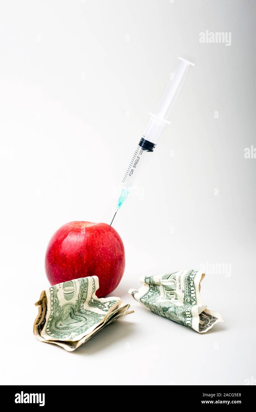 Genetically modified food, conceptual image. Image of American dollar ...