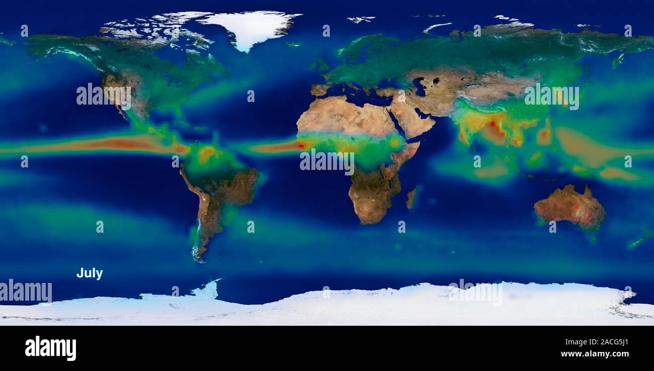 Average monthly global precipitation. Computer model showing the ... Average monthly global precipitation. Computer model showing the ...