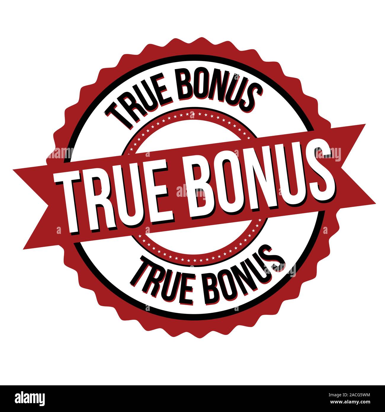 True bonus label or sticker on white background, vector illustration ...