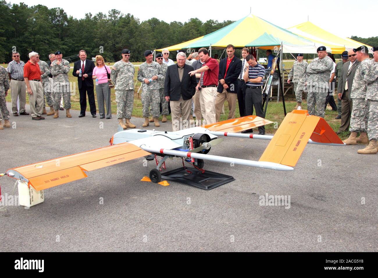 Shadow UAV, first flight ceremony. This is the ceremonial first flight ...