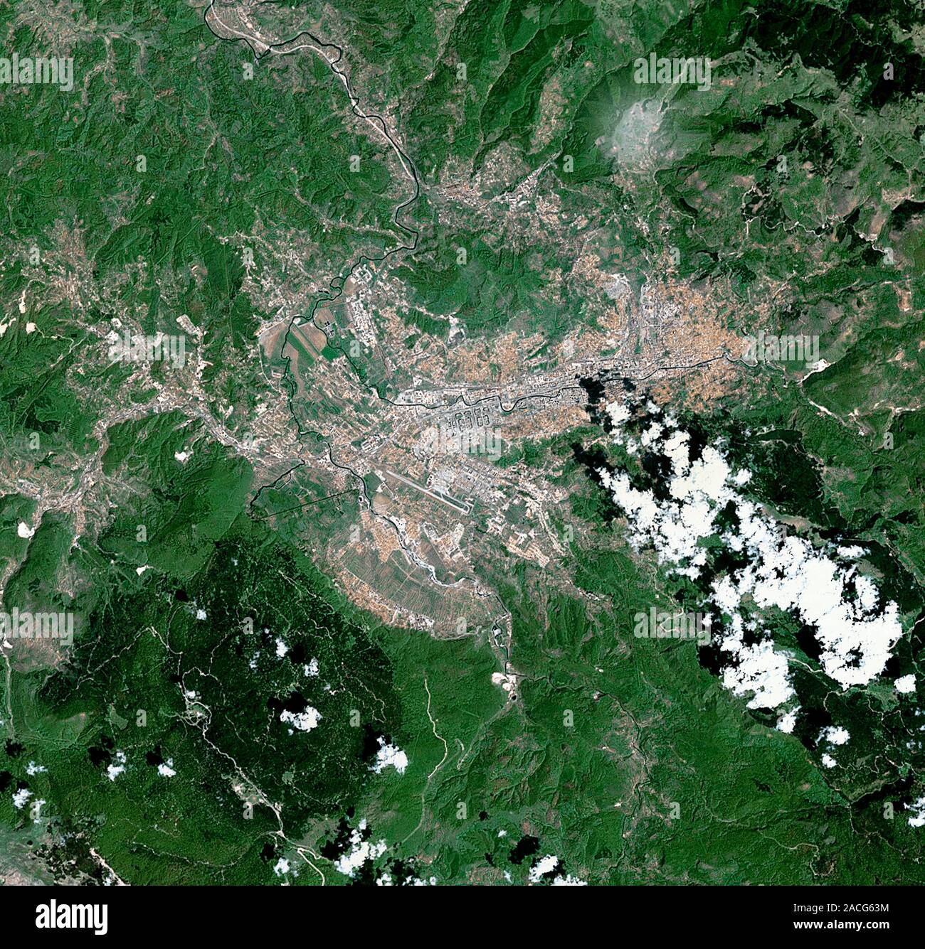 Sarajevo, Bosnia-Herzegovina. Satellite image of the city of Sarajevo ...