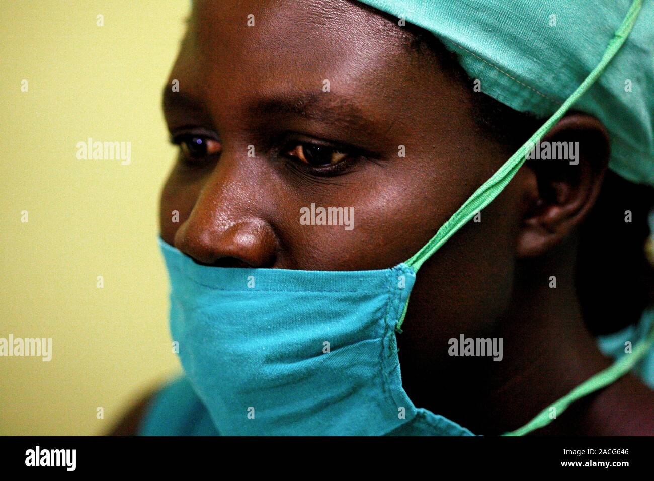 Hospital surgeon wearing a face mask that is used during surgery ...
