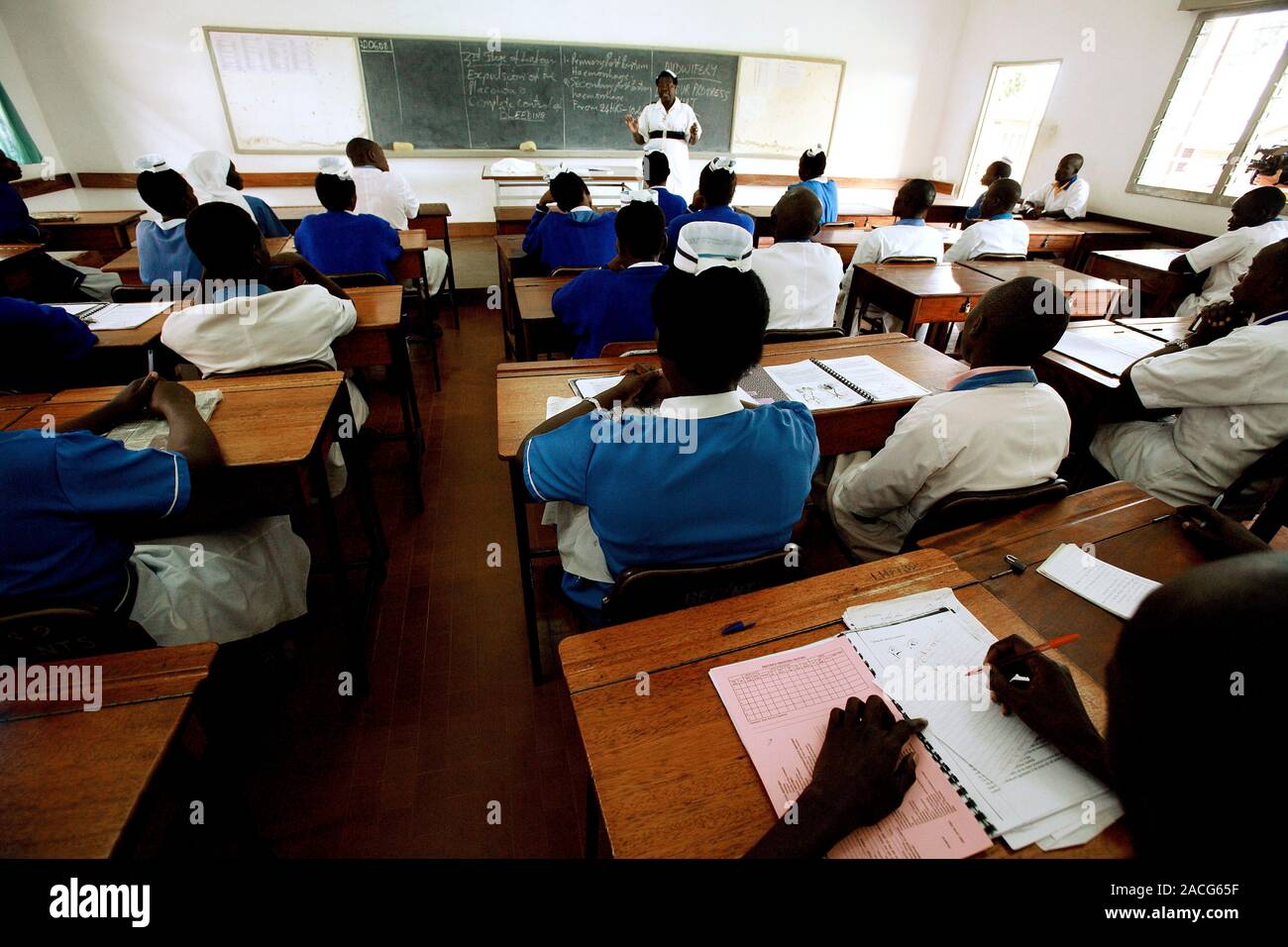 Medical training. Doctors and nurses in a hospital lecture room ...