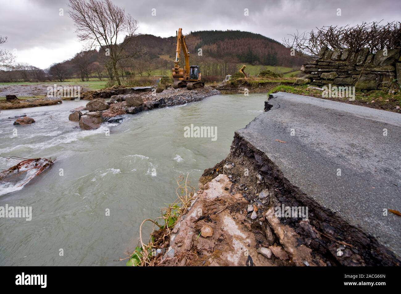 Severe flooding. Bridge over Newlands Beck that was washed away during ...