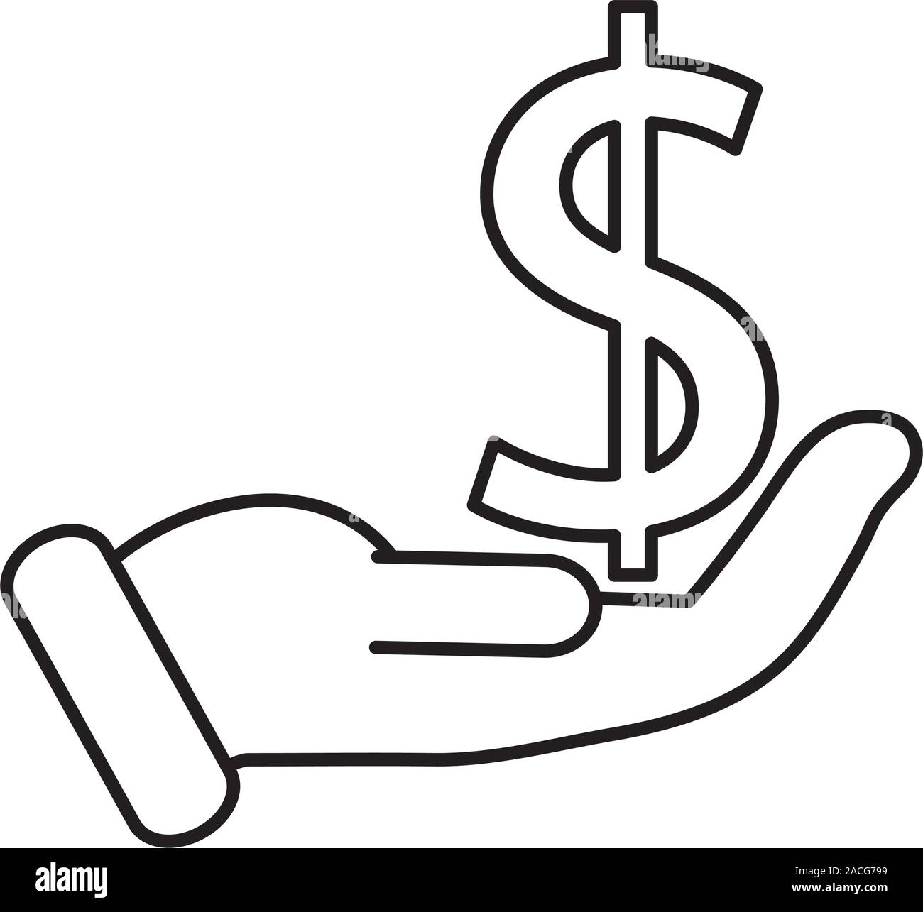 business hand lifting dollar symbol Stock Vector Image & Art - Alamy