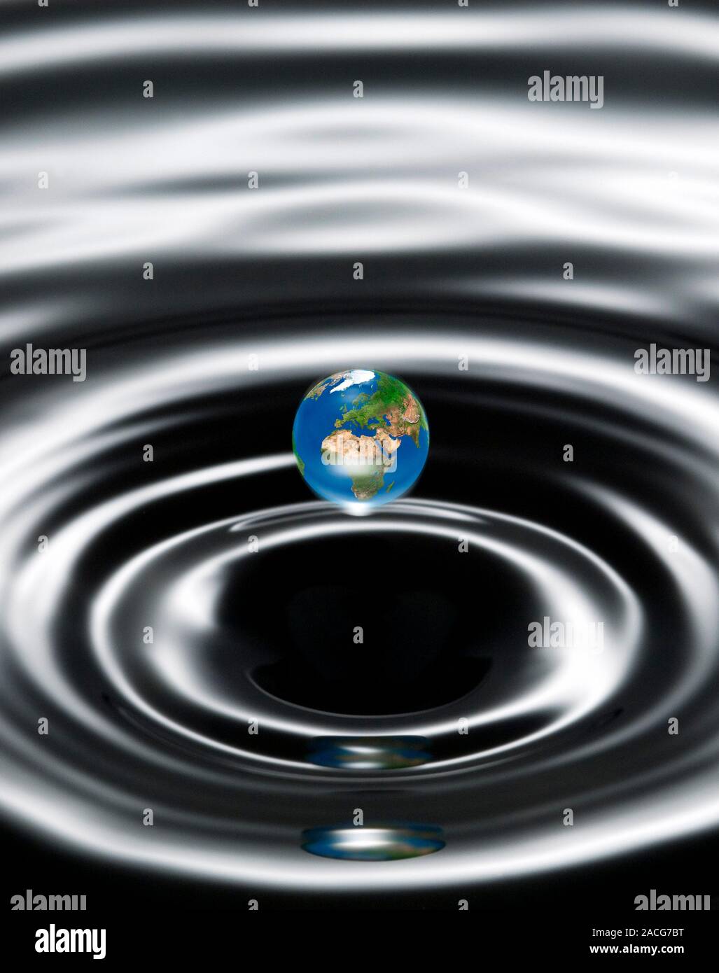 Global environment, conceptual image. An Earth globe is shown above ...