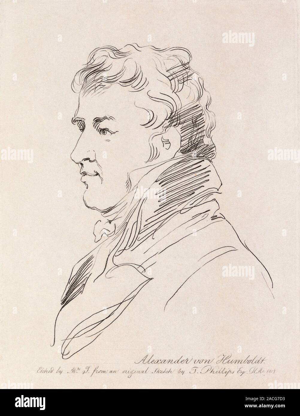 Sketch of Alexander von Humboldt (1769-1859), German naturalist and ...