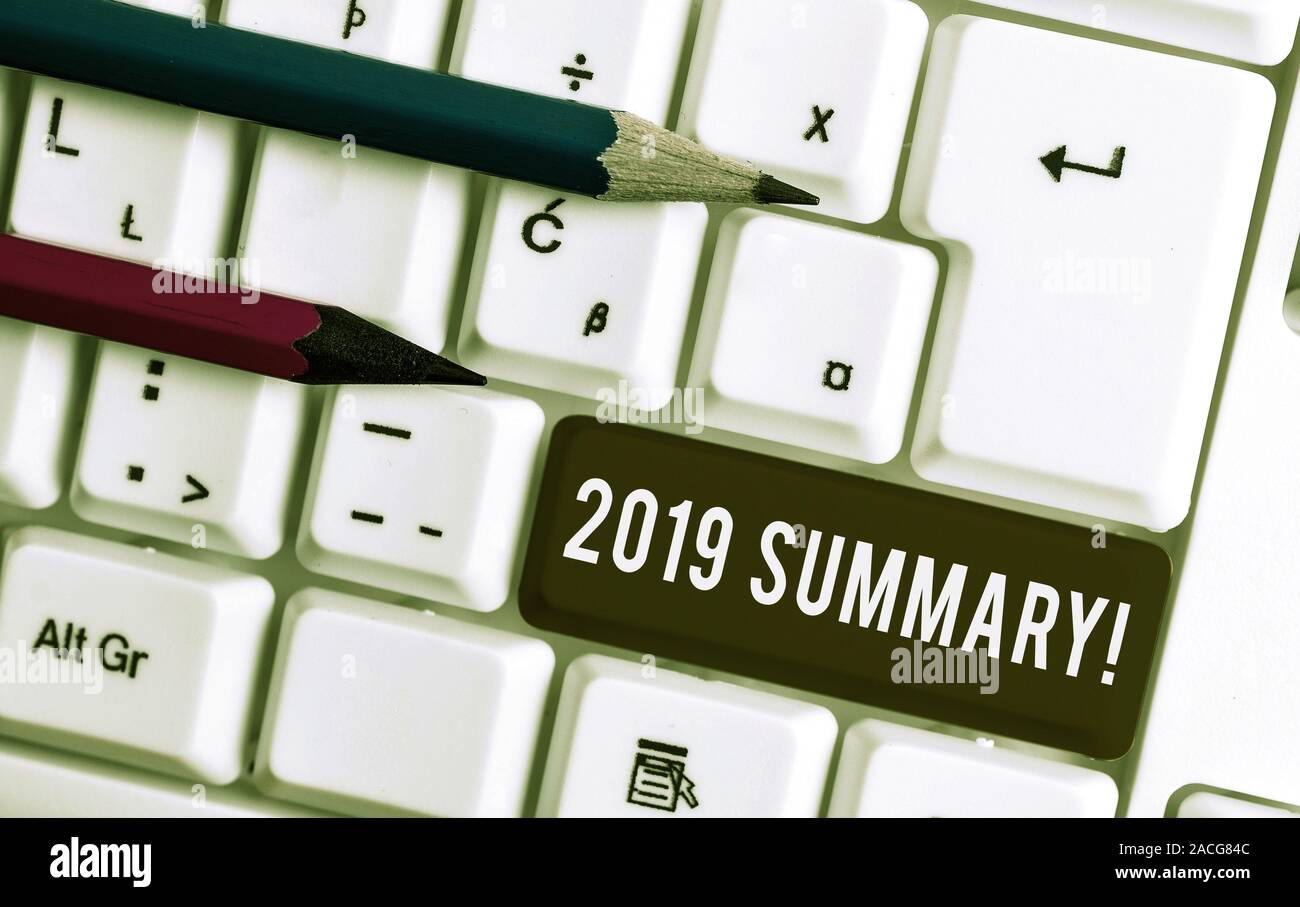 Conceptual hand writing showing 2019 Summary. Concept meaning ...
