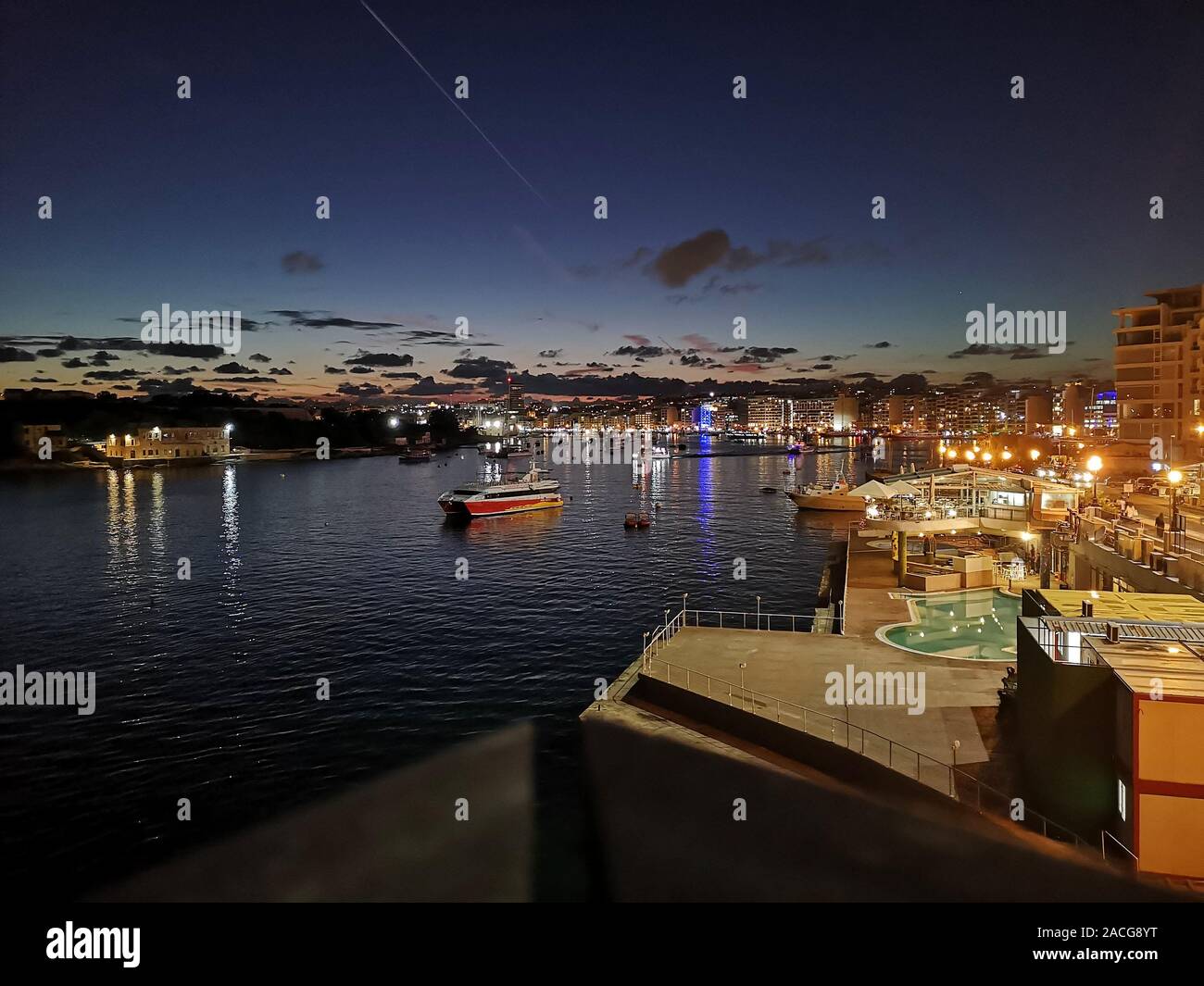 Townscape at night, Sliema, Malta Stock Photo - Alamy