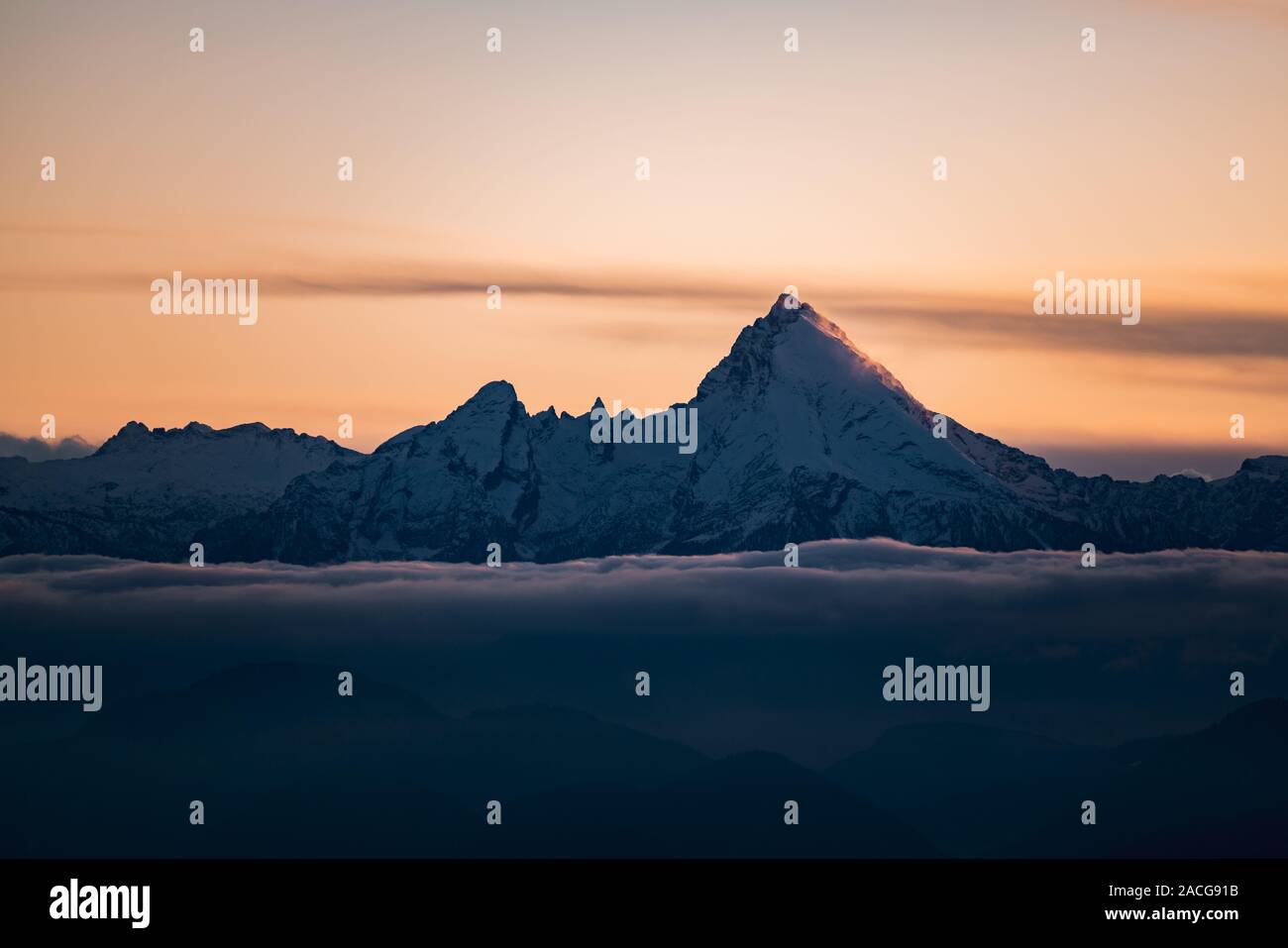 Mount Watzmann, Germany seen from Salzburg, Austria Stock Photo - Alamy