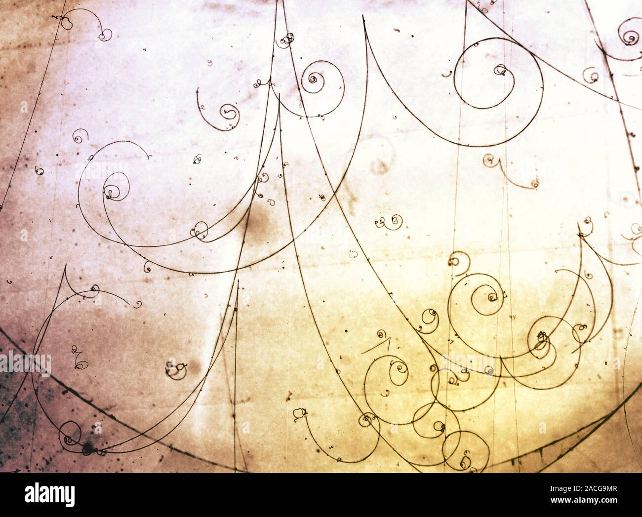 Tracks of electrons and positrons. These tracks show part of a shower ...