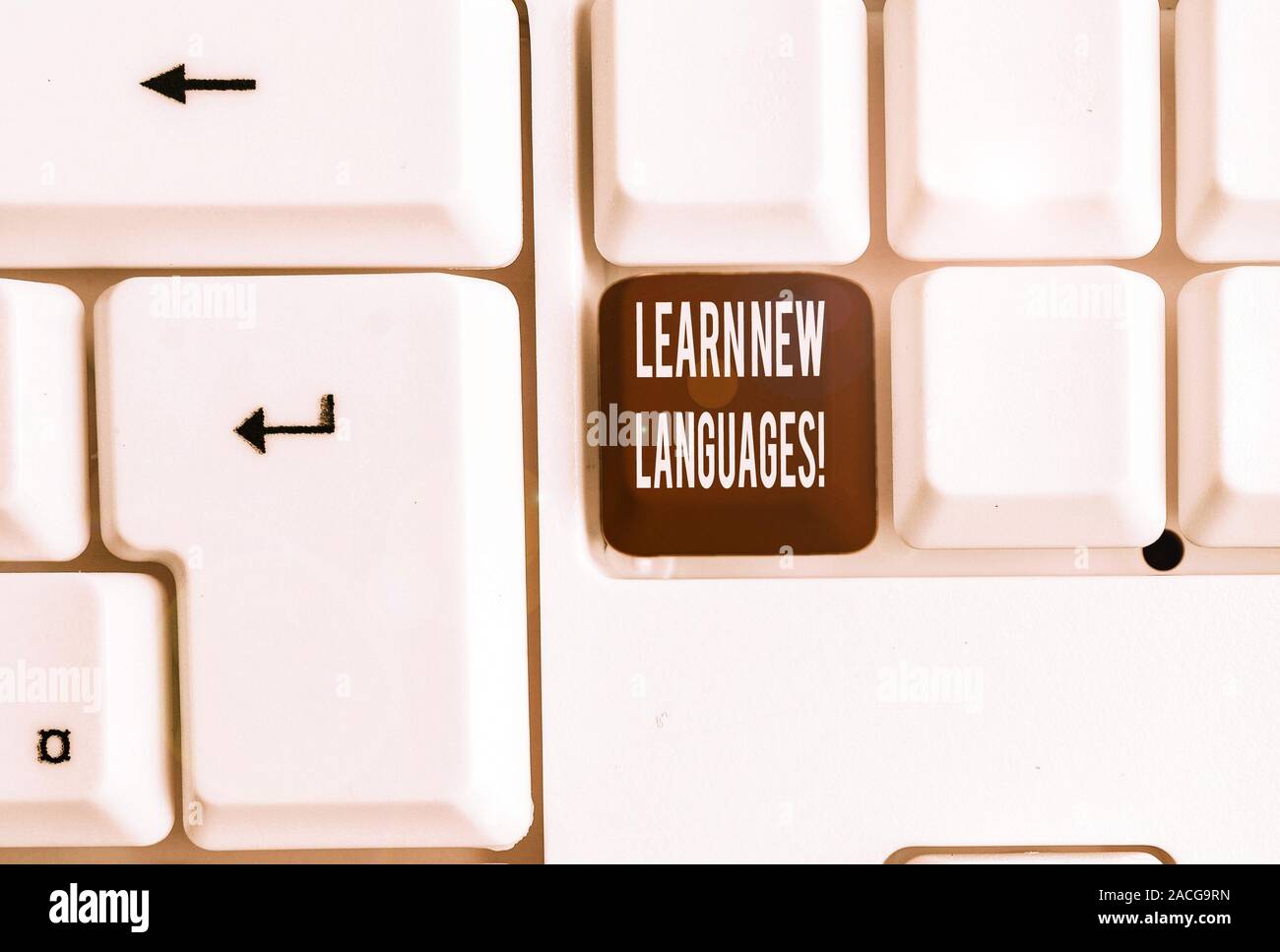 Writing note showing Learn New Languages. Business concept for ...