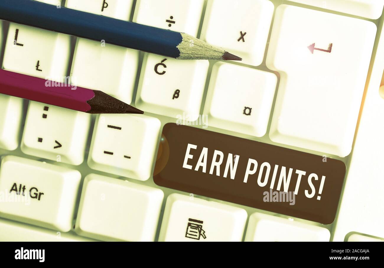 Conceptual hand writing showing Earn Points. Concept meaning collecting ...