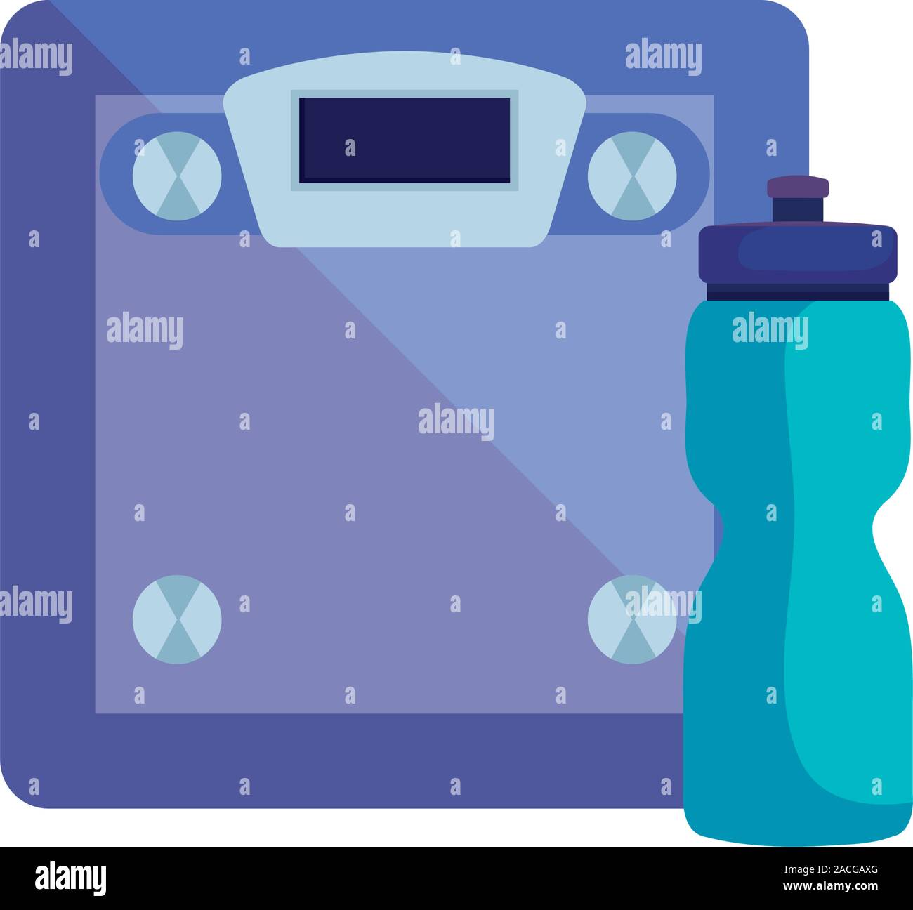 scale measure weight with bottle water isolated icon Stock Vector Image ...