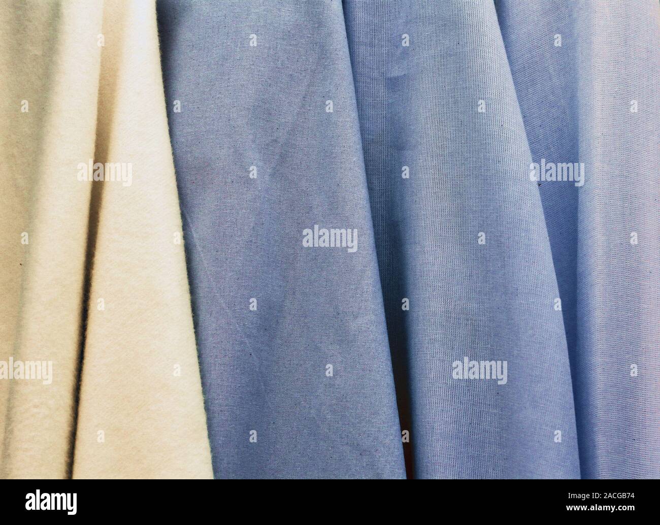 Detailed view on fabrics and textile surfaces and texture in different ...