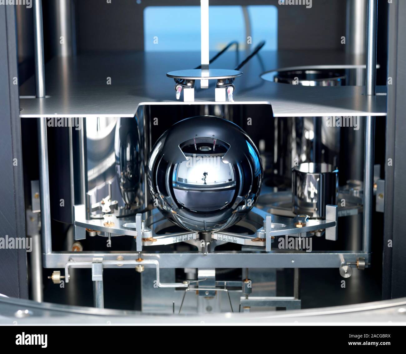 Avogadro Project silicon sphere. Silicon sphere in a measuring machine ...