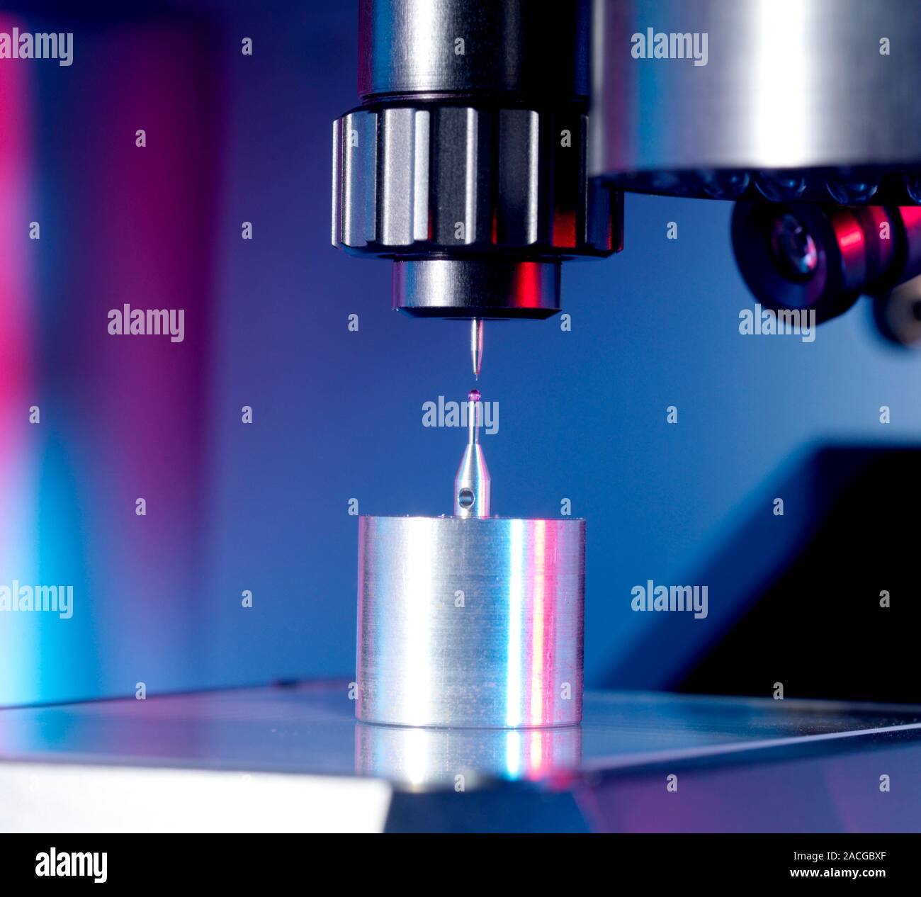 3D measurement of an object. Close-up of a coordinate measurement ...