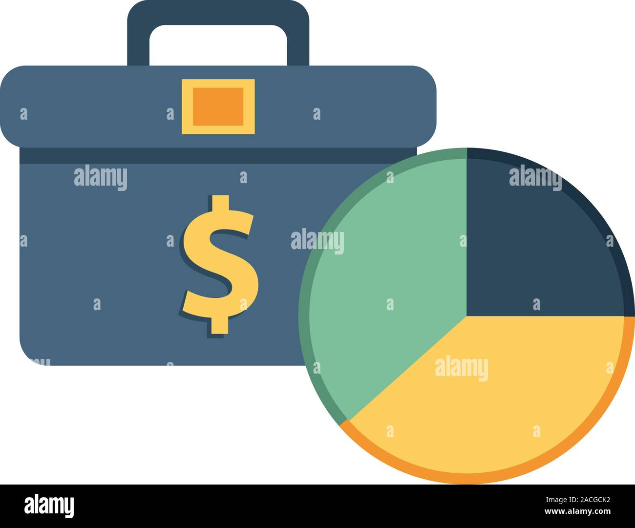 portfolio briefcase with statistics pie Stock Vector Image & Art - Alamy