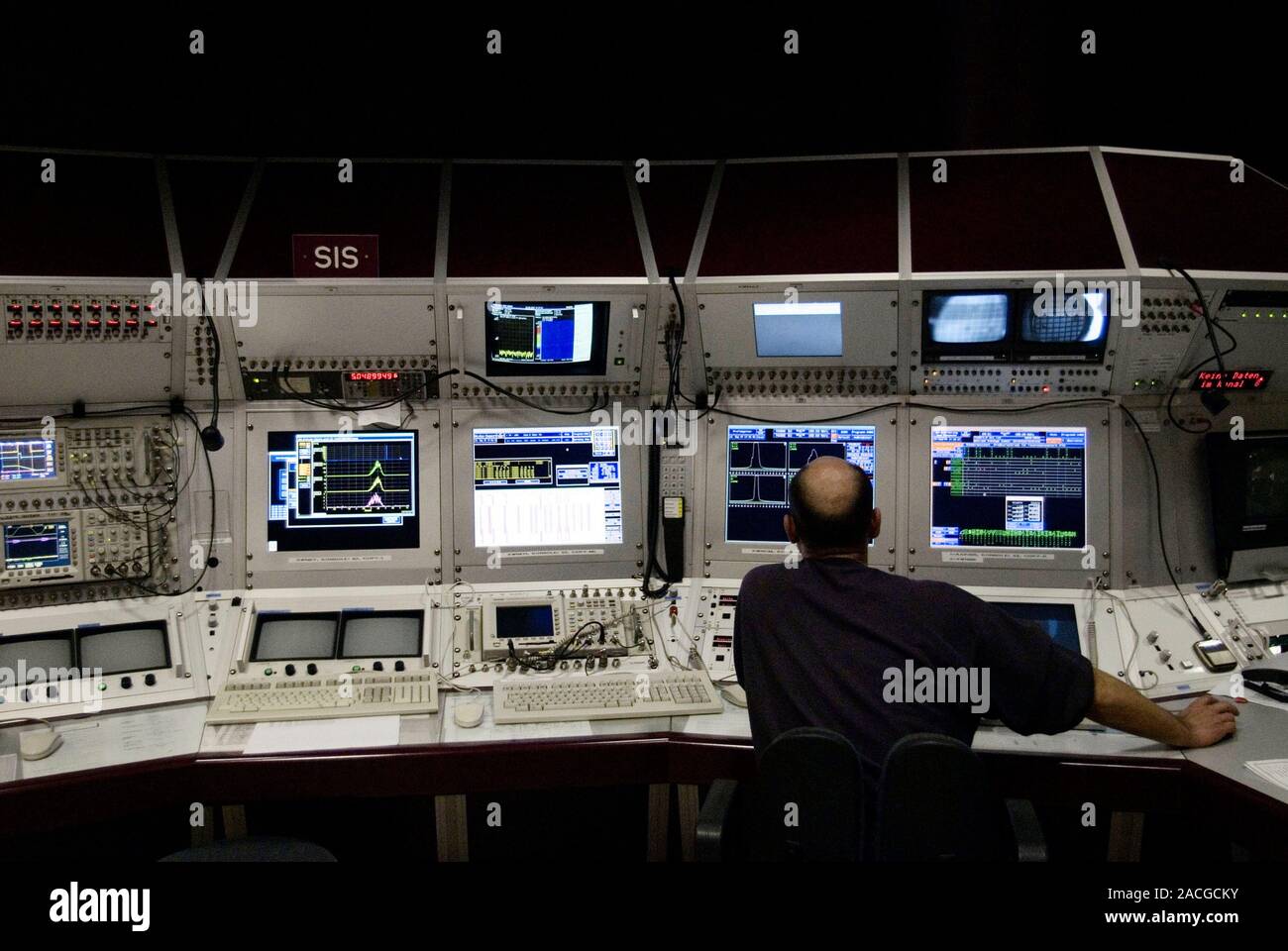 Heavy ion research control room. Control room at the GSI Helmholtz ...
