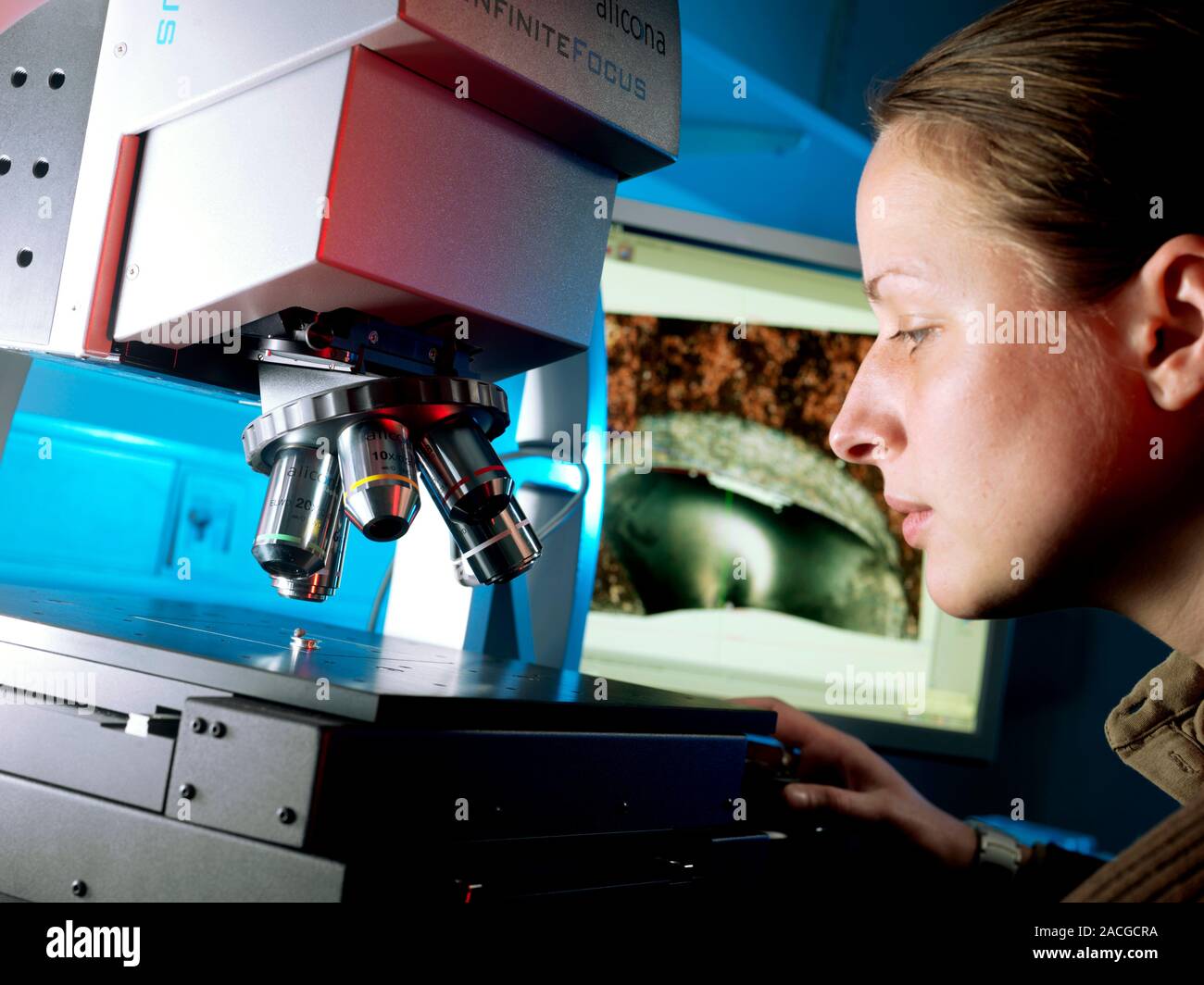 Optical measurement microscopy. Optical measurement microscope being ...