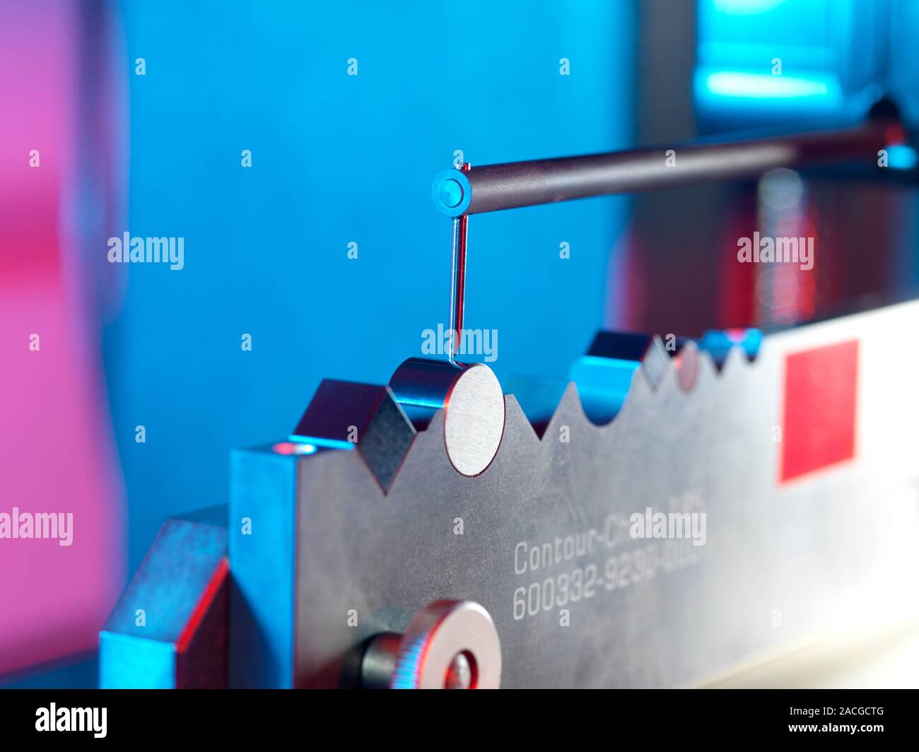 Contact stylus measurement device being used to measure a standard ...