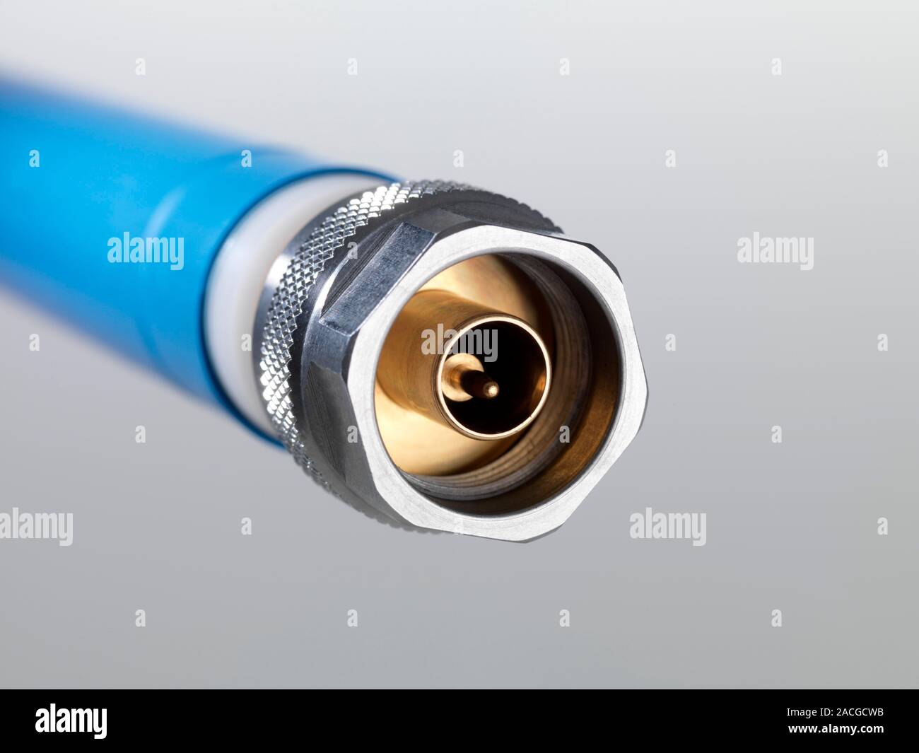 Coaxial connector connection point. This electrical device is used for ...