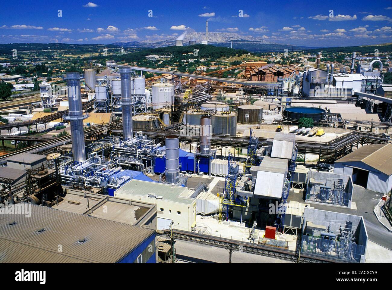 Combined heat and power (CHP) station. Conventional power plants emit ...