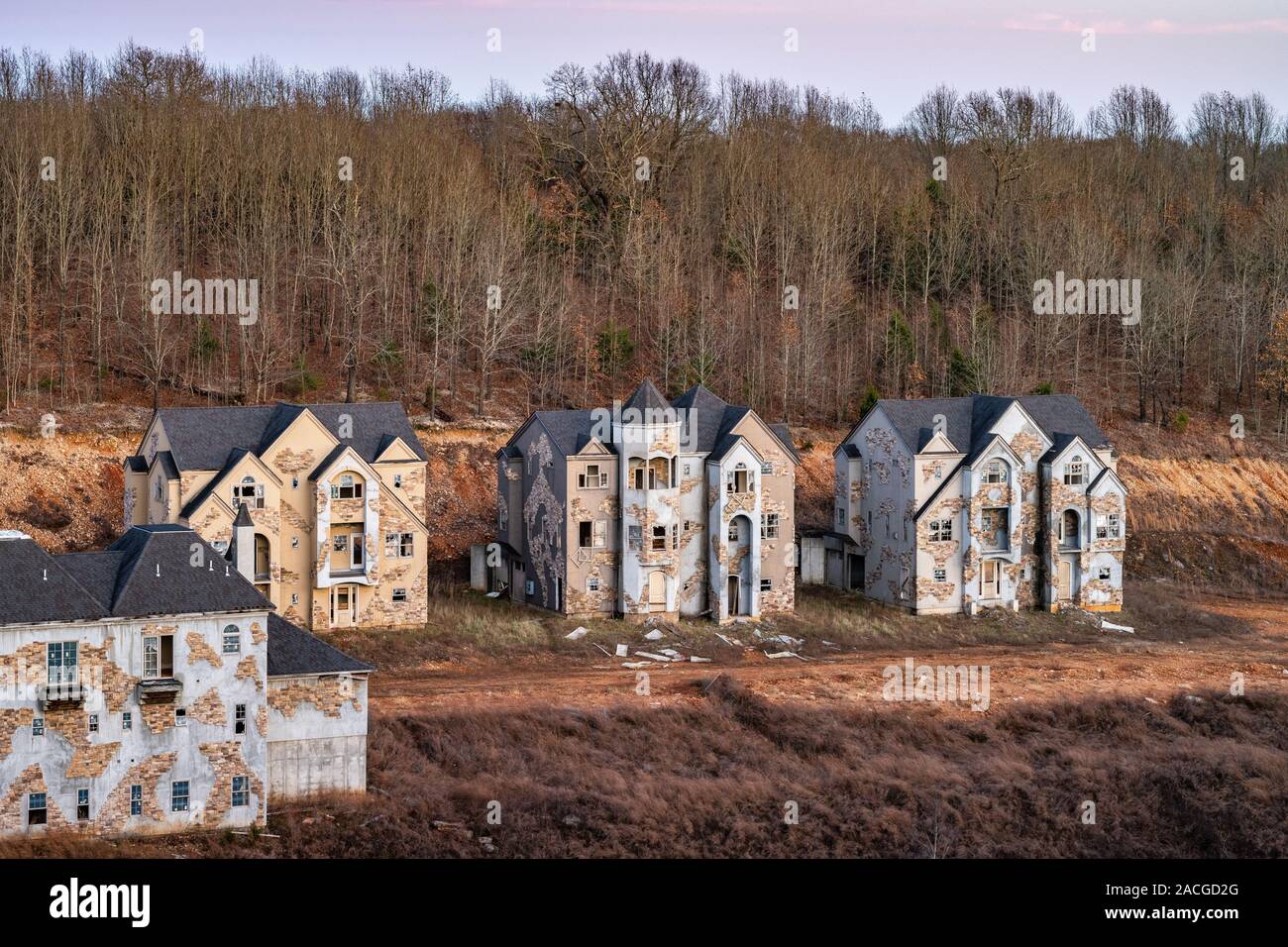 Abandoned McMansions - Indian Ridge Resort Community in Branson Stock ...