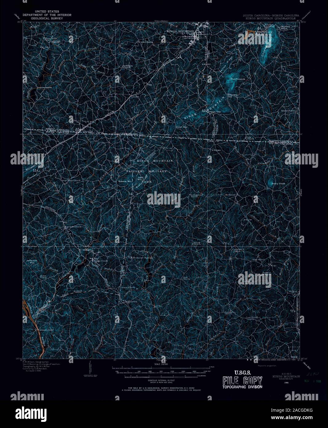 Kings mountain map hi-res stock photography and images - Alamy