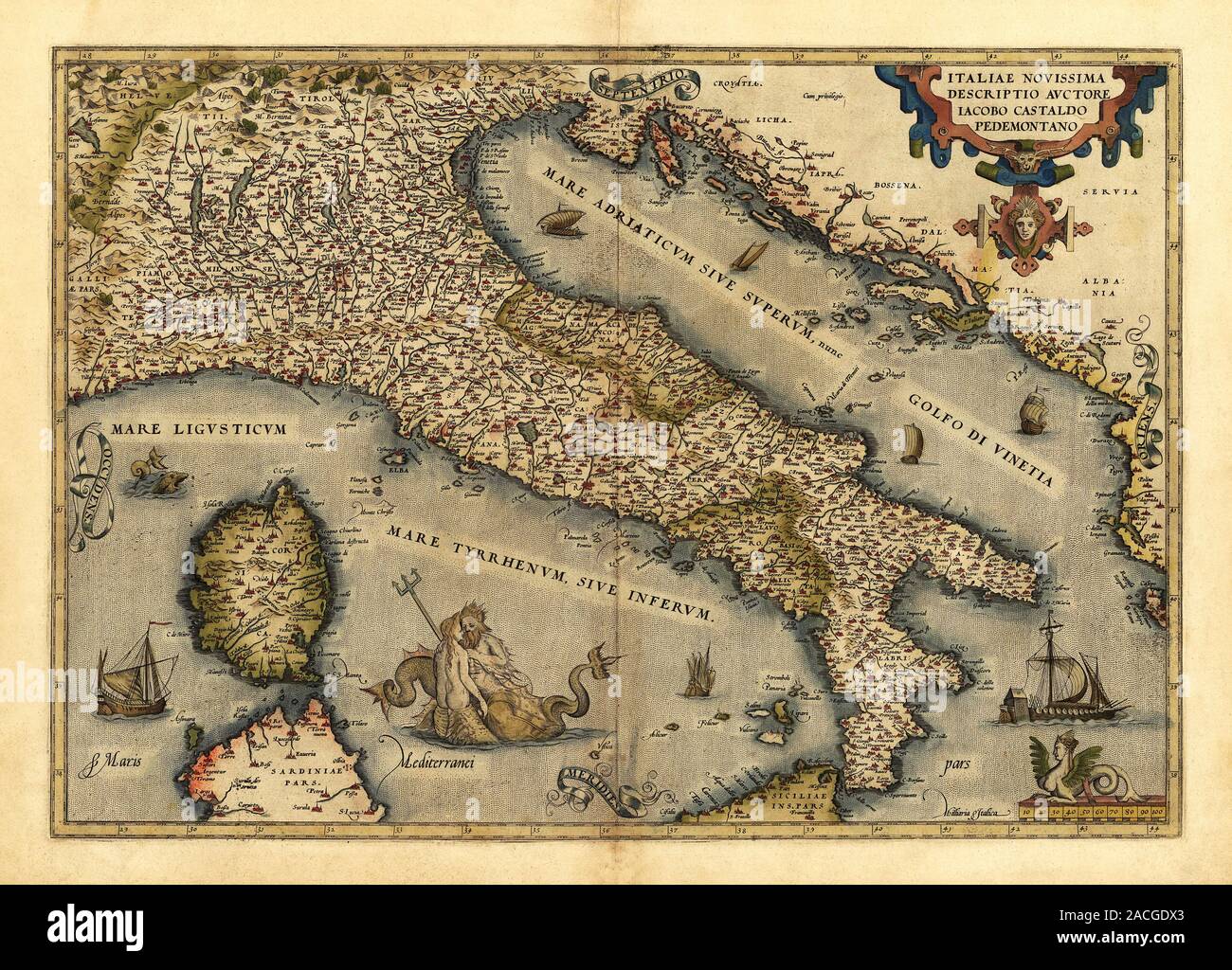 Ortelius's map of Italy. This map is from the 1570 first edition of ...