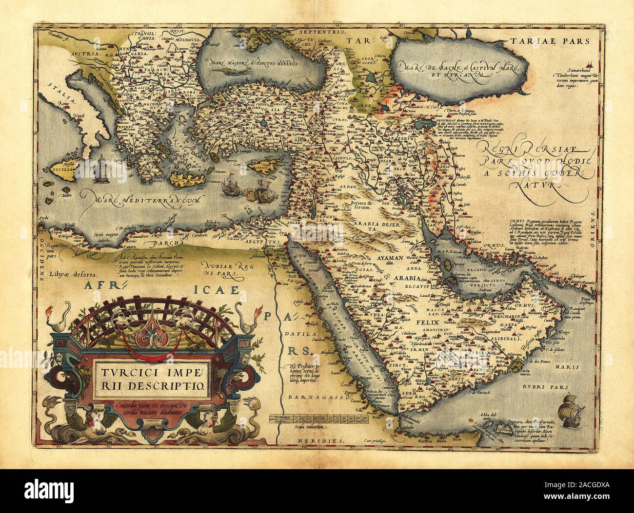 Ortelius's map of the Ottoman Empire. This map is from the 1570 first ...