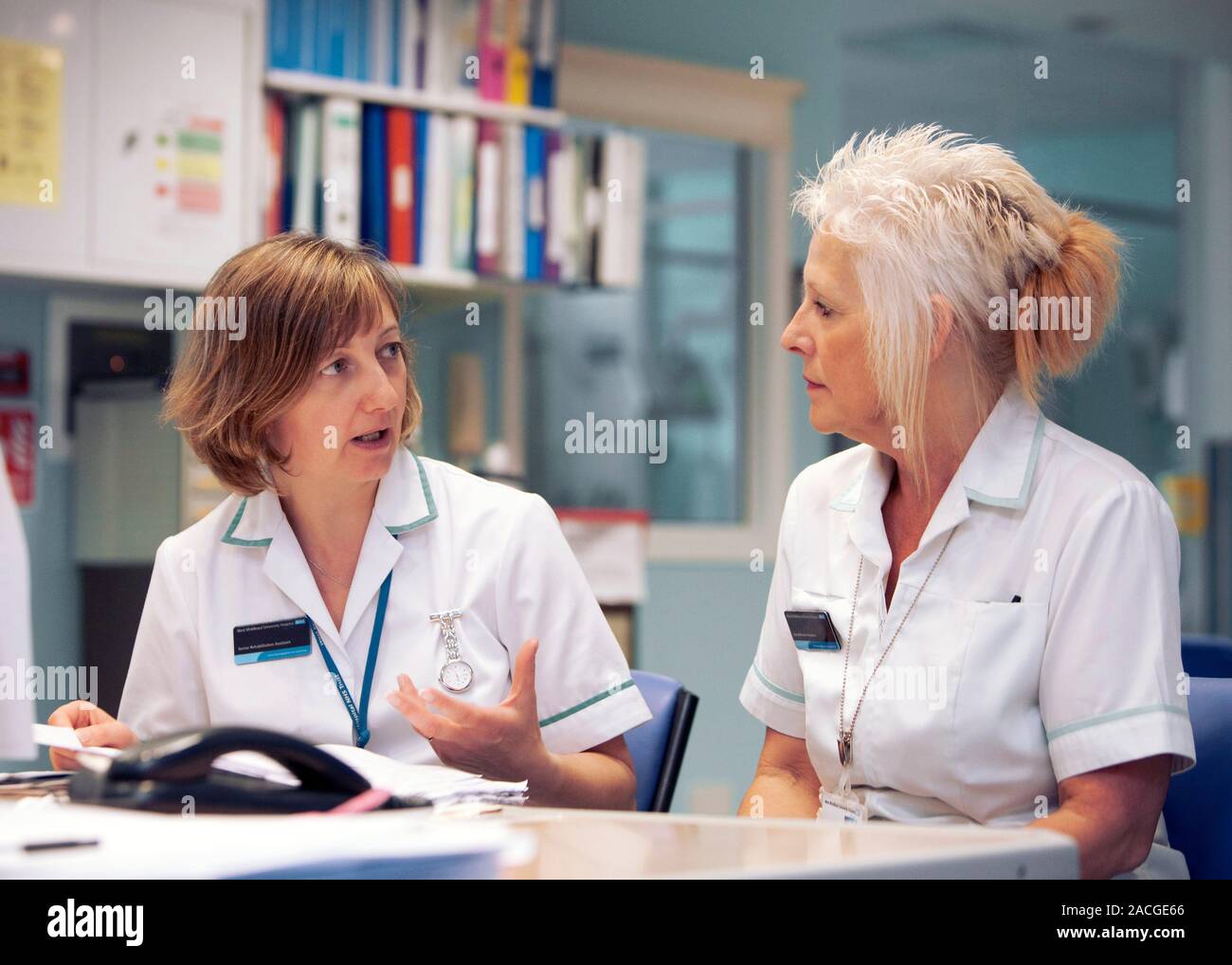 Hospital staff. Rehabilitation assistants on a hospital ward Stock ...