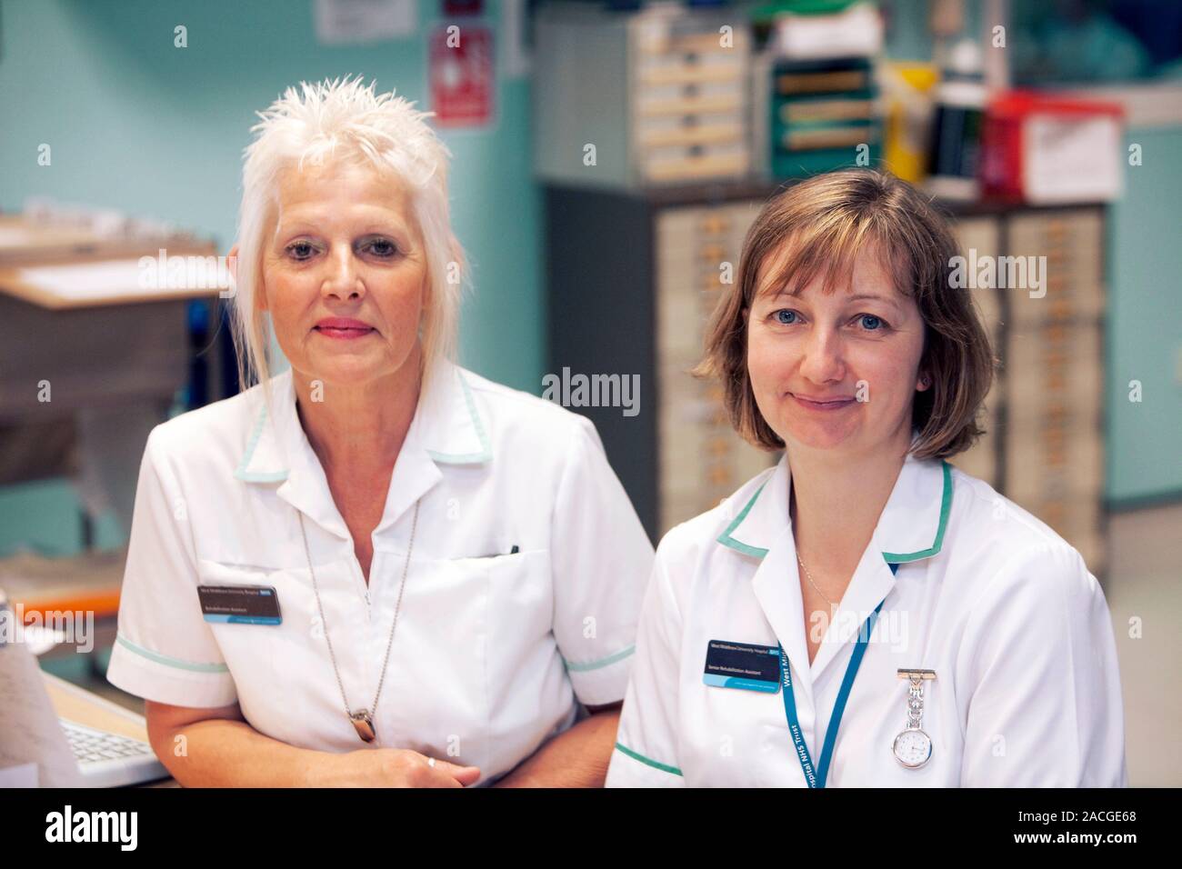 Hospital staff. Rehabilitation assistants on a hospital ward Stock ...