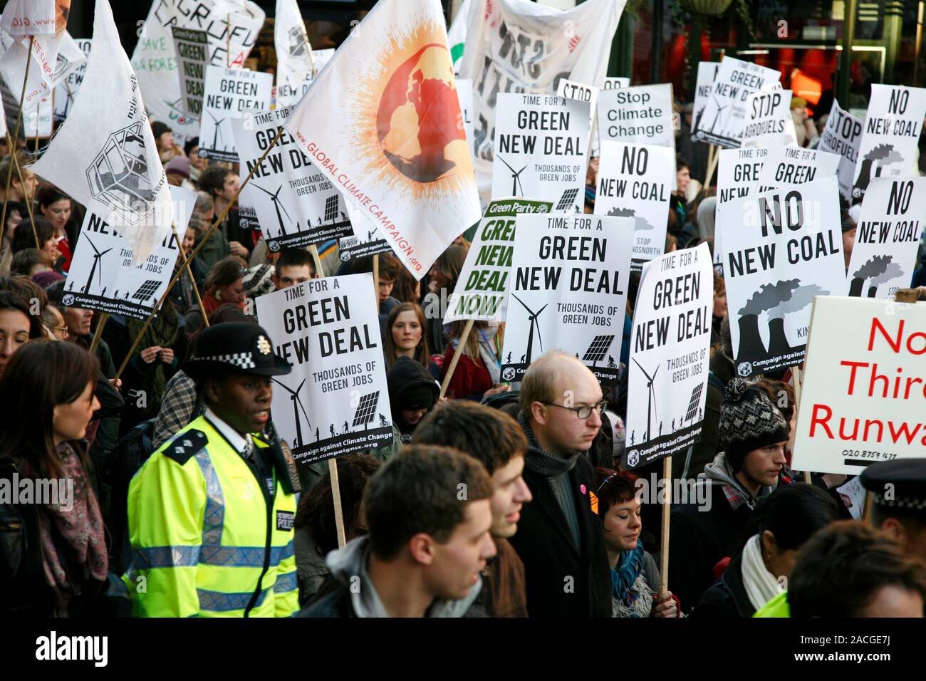 Campaign against climate change. Protesters marching against using ...