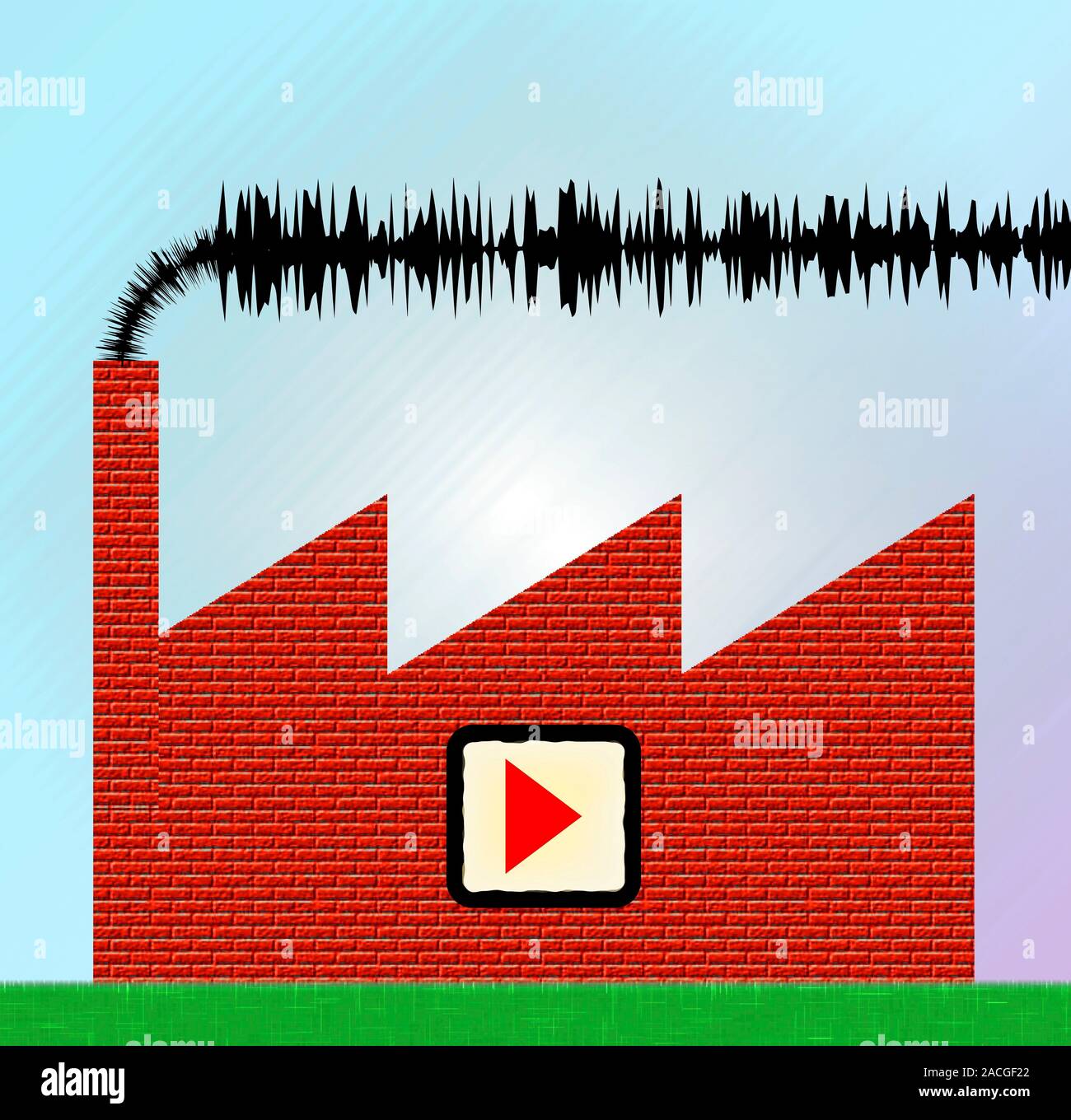 Noise pollution, conceptual image. Computer artwork of sound waves ...