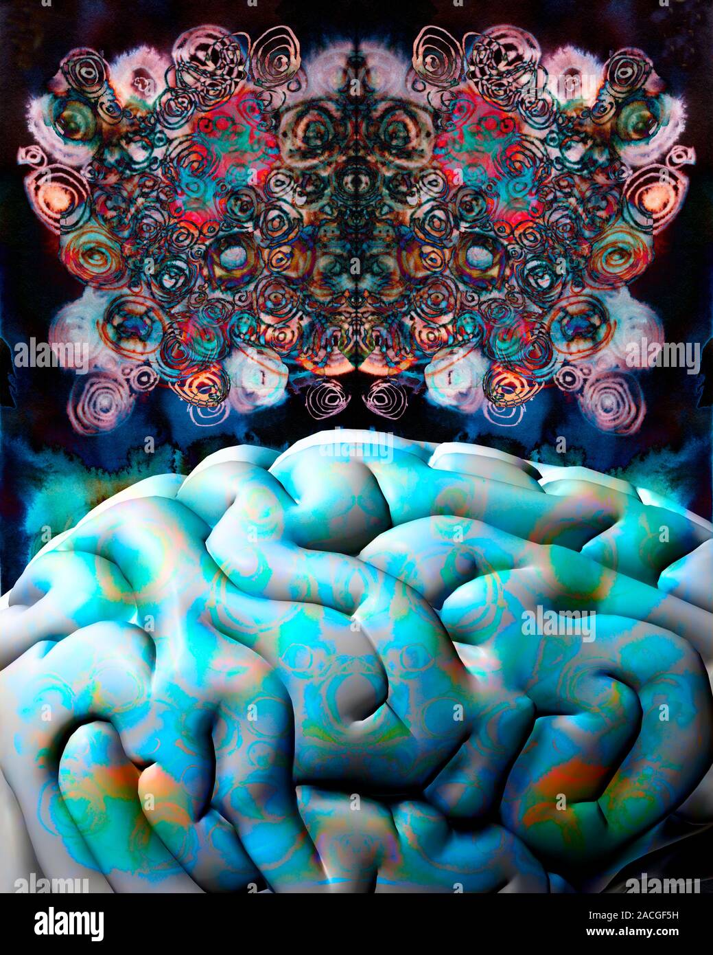 Subconsciousness, conceptual image. Computer artwork of an abstract ...