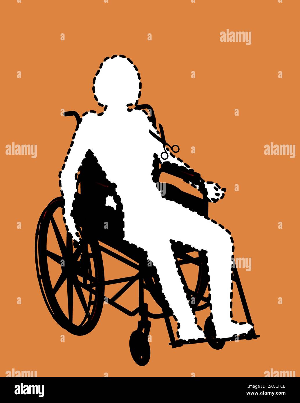 Isolation through disability, conceptual artwork, Computer image of a ...