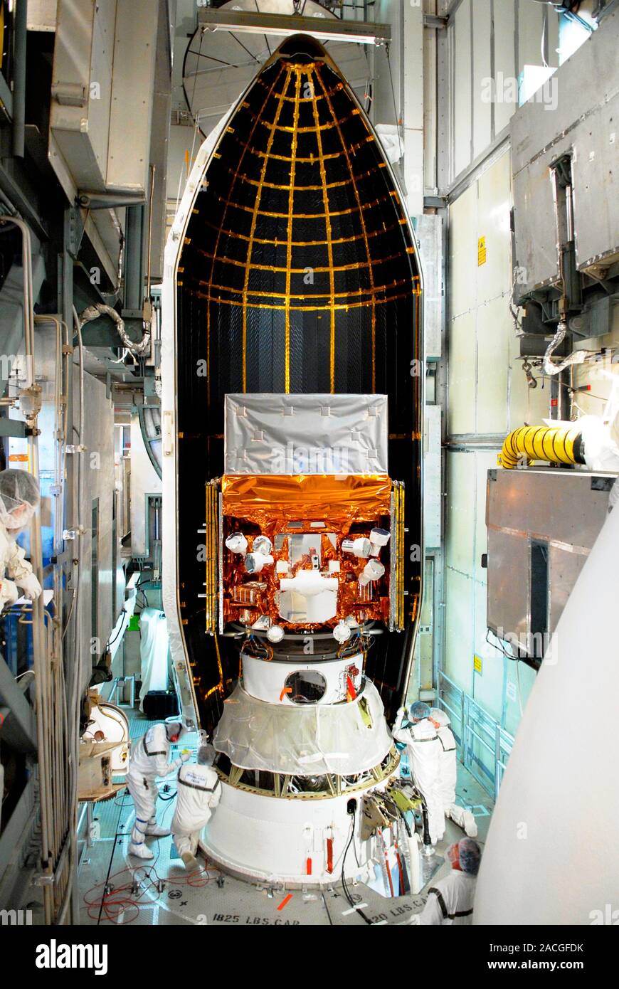 Fermi Gamma-ray Space Telescope in the nose cone of the Delta II rocket ...