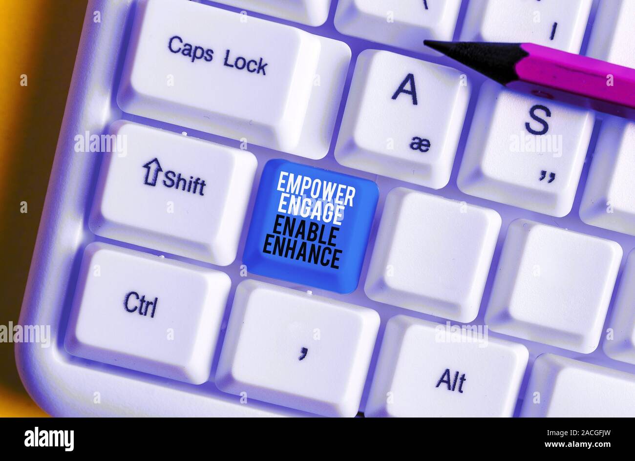 Conceptual hand writing showing Empower Engage Enable Enhance. Concept ...